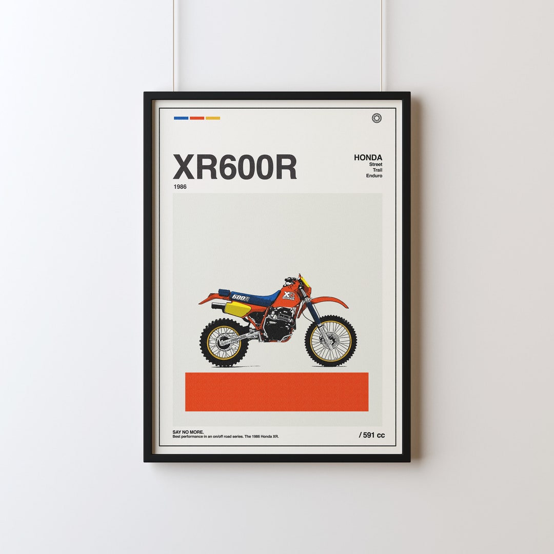 Honda XR600R 1986 Golden Rims Vintage Poster! Retro Design Print - Etsy