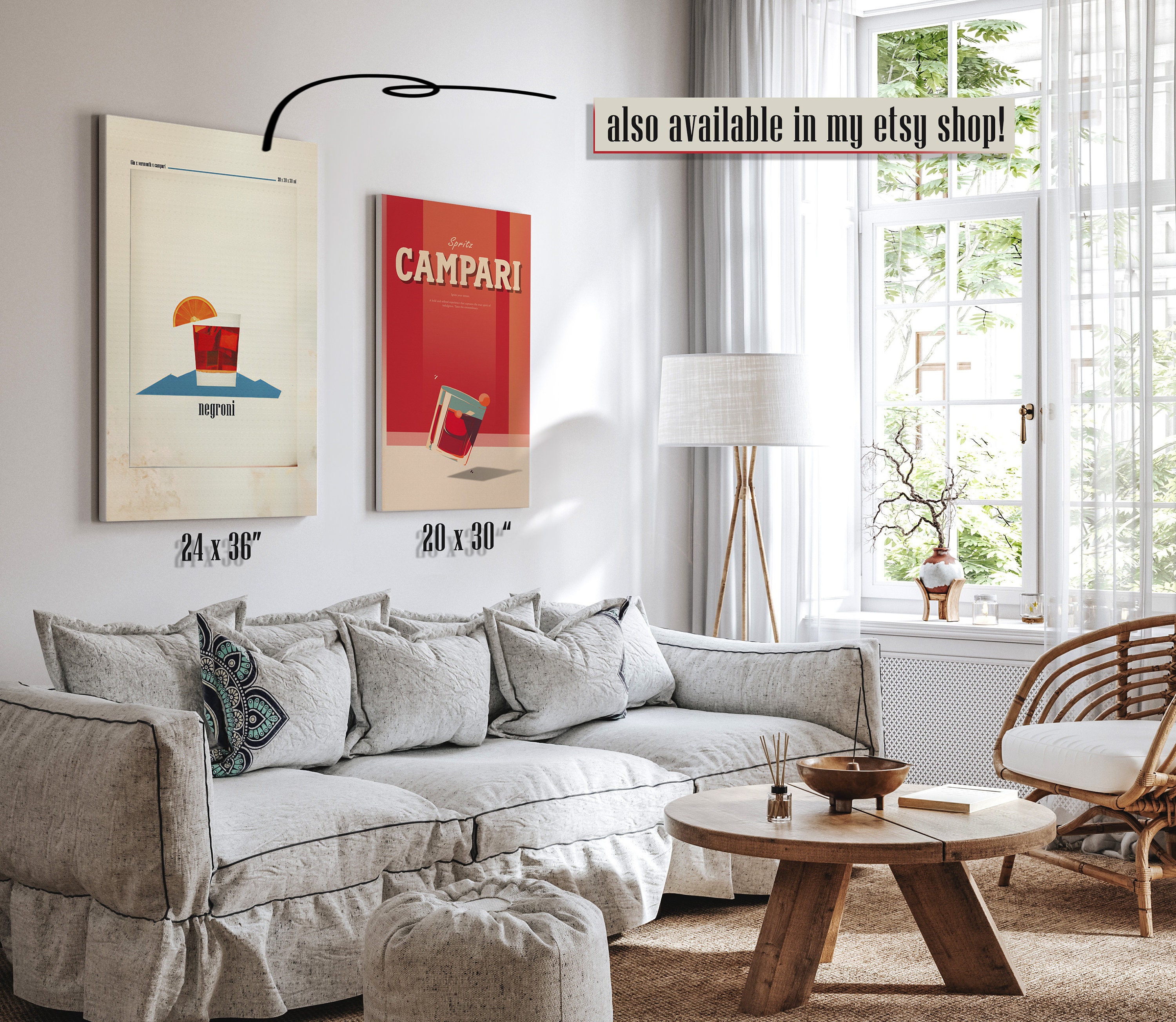 Vintage NEGRONI Italian Poster, Minimal Design Wall Art for Cocktail ...