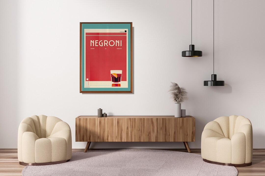Vintage NEGRONI Italian Poster Minimal Design Wall Art for - Etsy