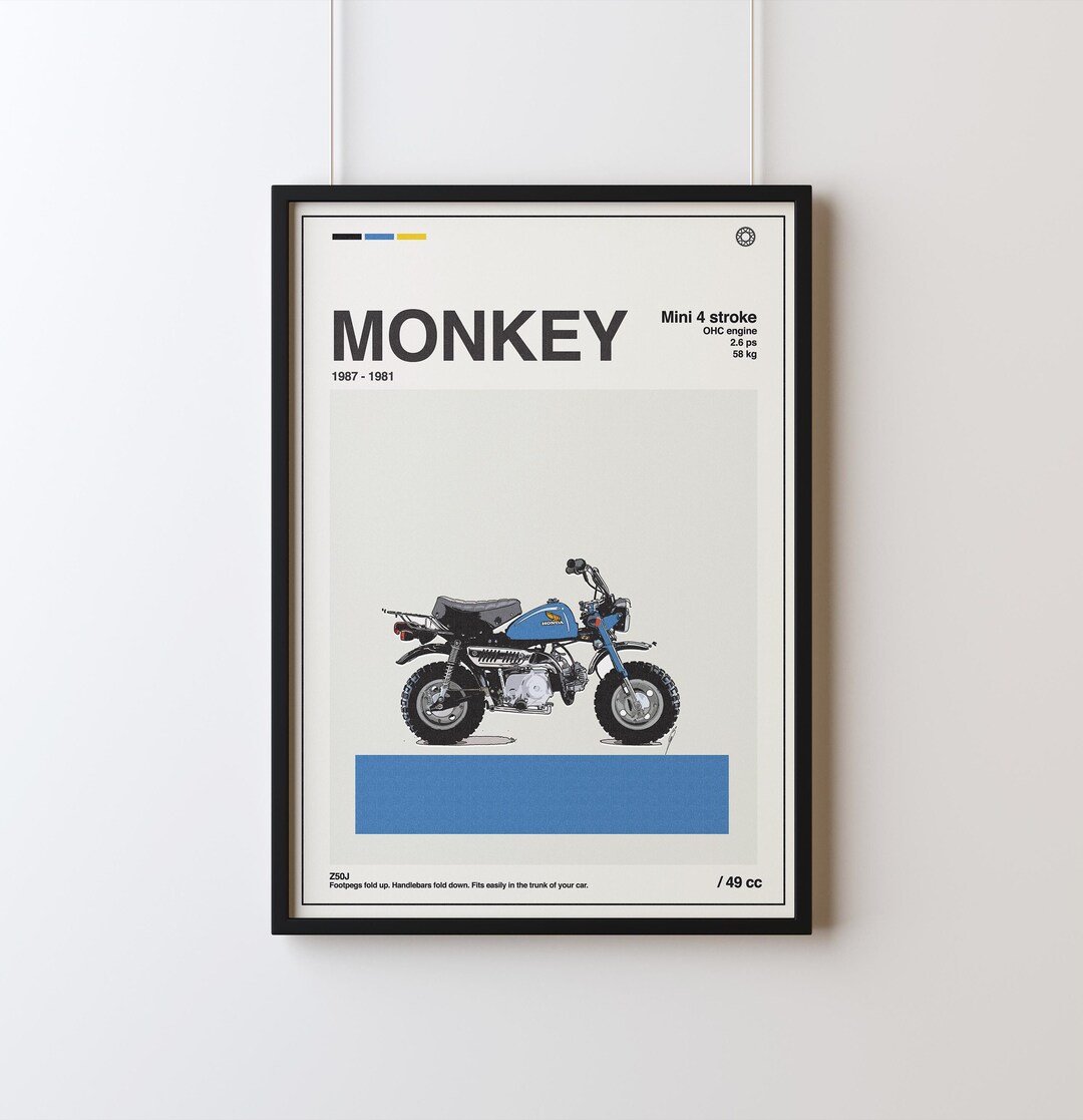 Honda Monkey Z50J Retro Poster Design - Etsy