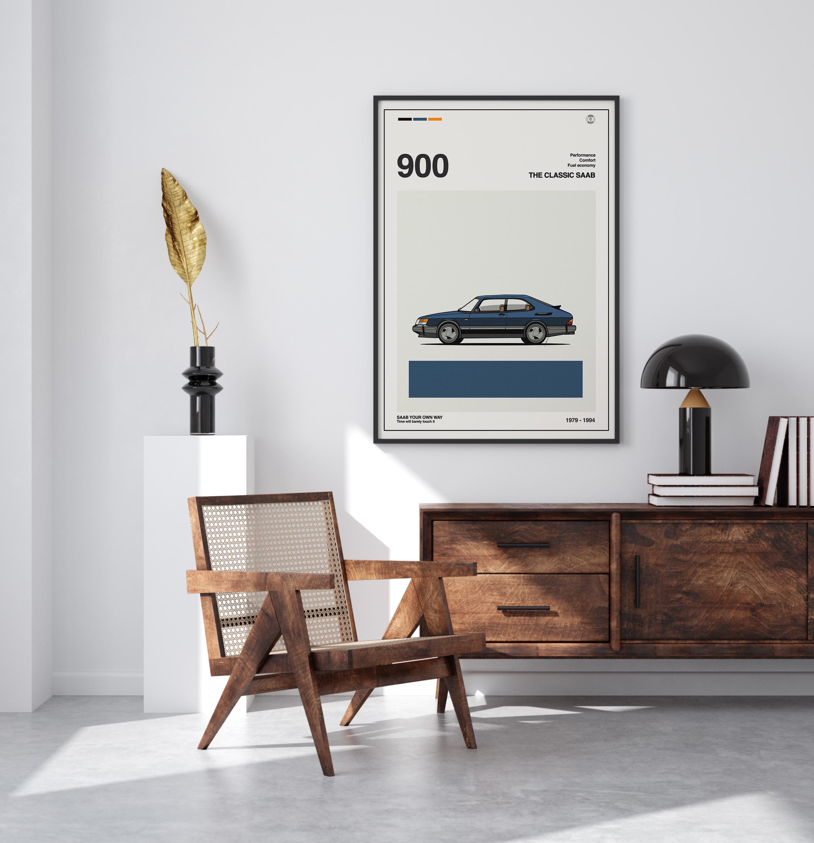 Vintage SAAB 900 Poster, Wall Art for Oldtimer Enthusiasts - Etsy