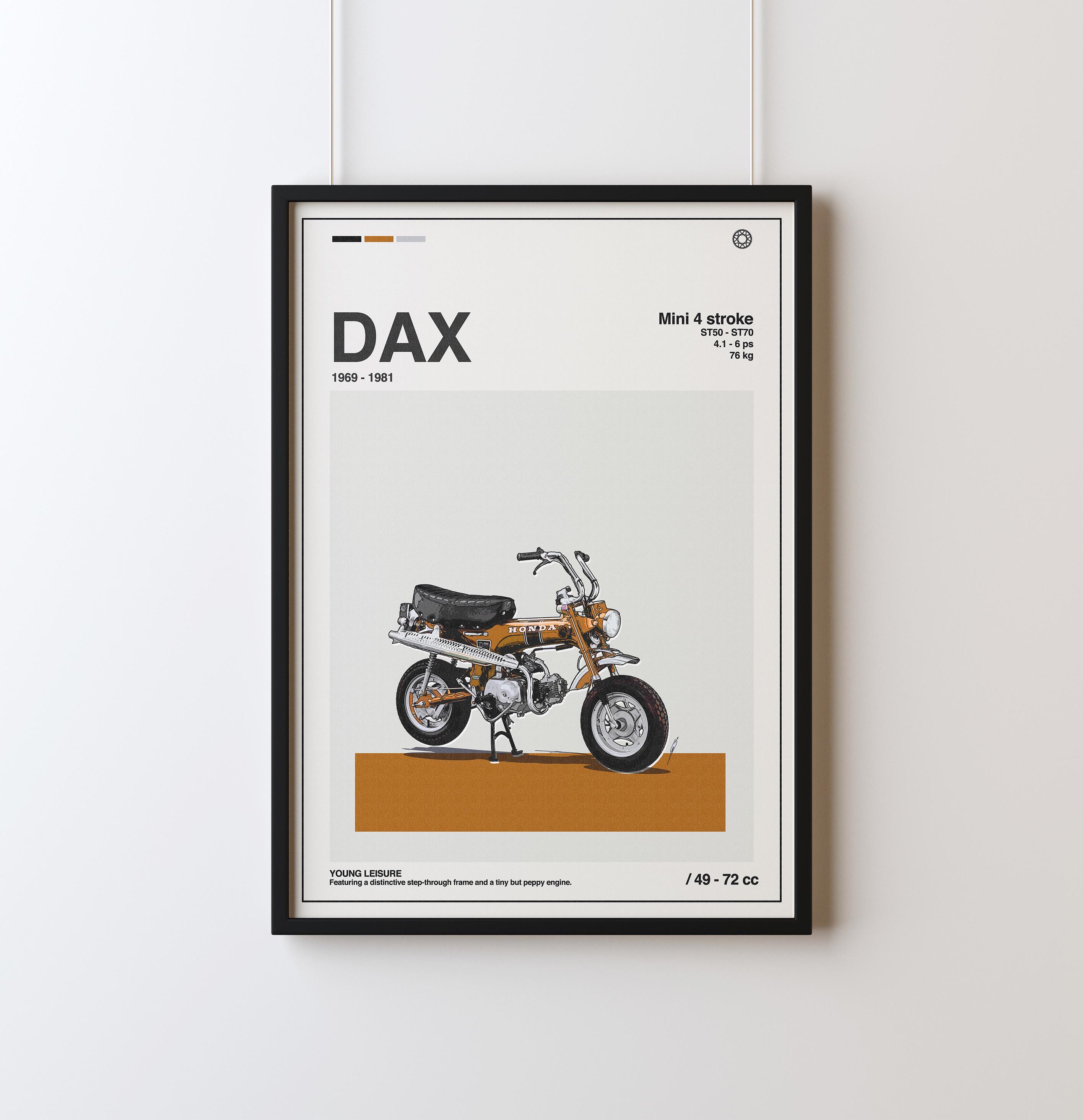 Vintage Honda Dax Mini 4 Stroke Poster Design, Ideal for Retro Bike Lovers! - Etsy