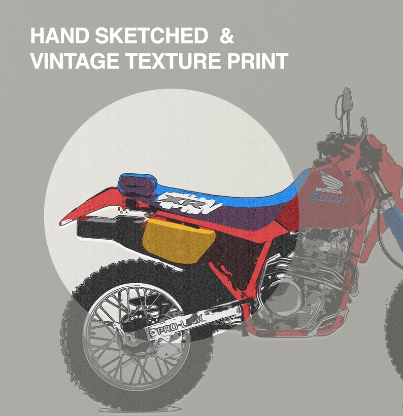 Honda XR 600 Red Vintage Poster, Retro Motorcycle Wall Art - Etsy