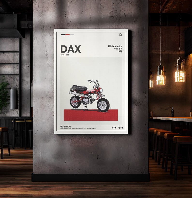 Vintage Honda Dax Mini 4 Stroke Poster Design, Ideal for Retro Bike Lovers - Etsy