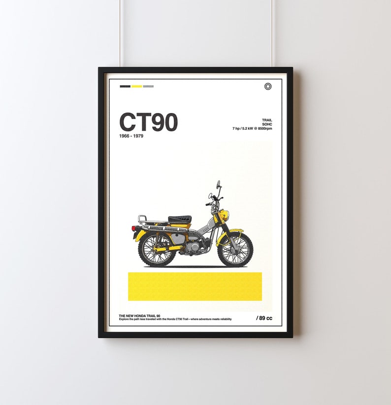 HONDA CT90 TRAIL Vintage Poster, Retro Wall Art - Etsy