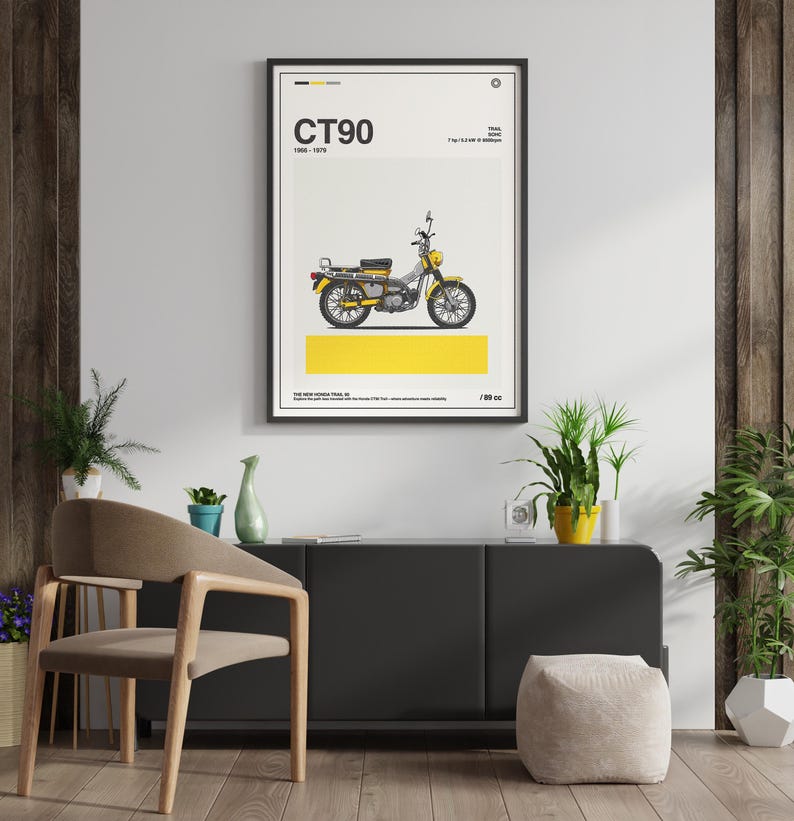HONDA CT90 TRAIL Vintage Poster, Retro Wall Art - Etsy