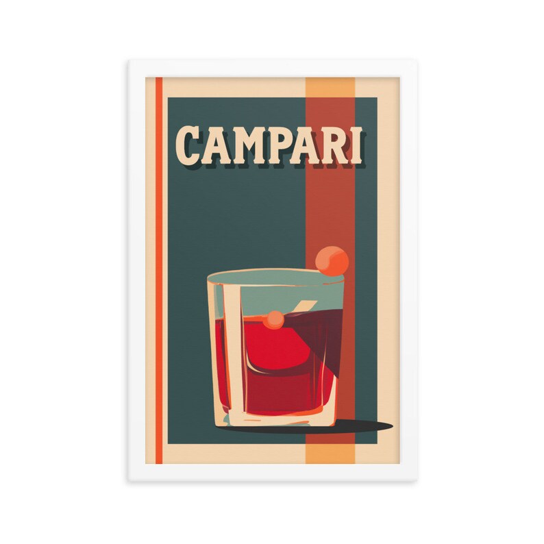 FRAMED Vintage CAMPARI Italian Poster! Wall Art for Cocktail Lovers - Etsy