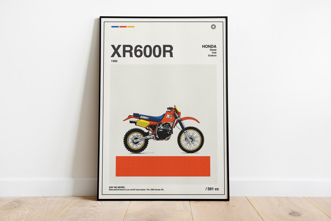 Honda XR600R 1986 Golden Rims Vintage Poster Retro Design Print - Etsy