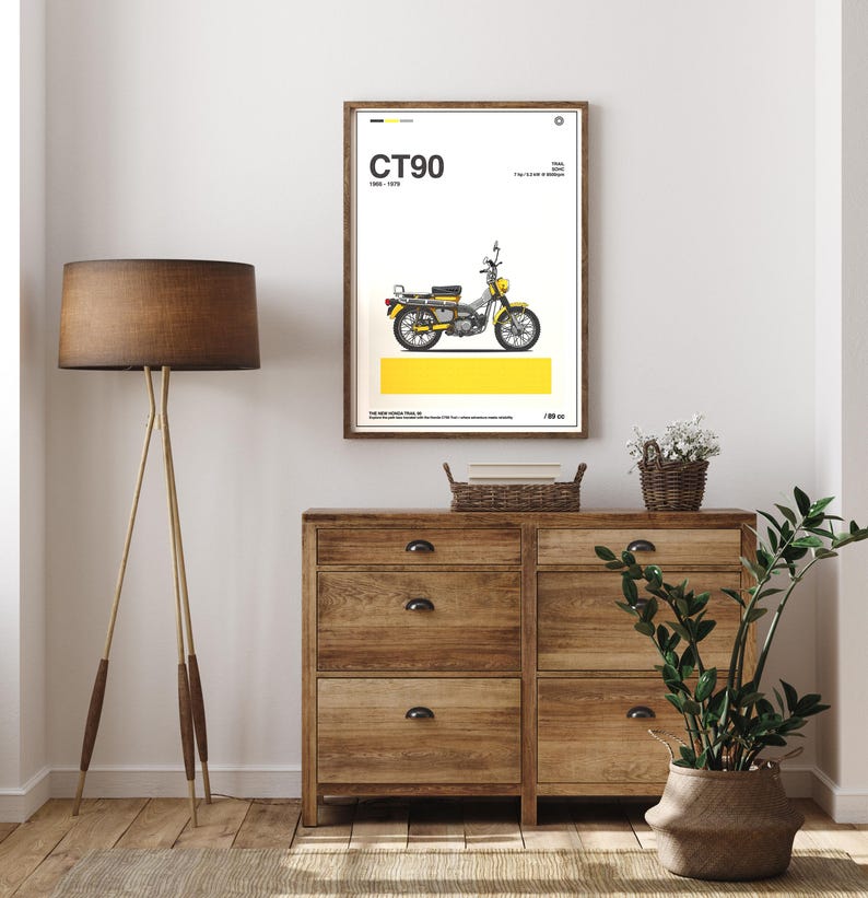 HONDA CT90 TRAIL Vintage Poster, Retro Wall Art - Etsy
