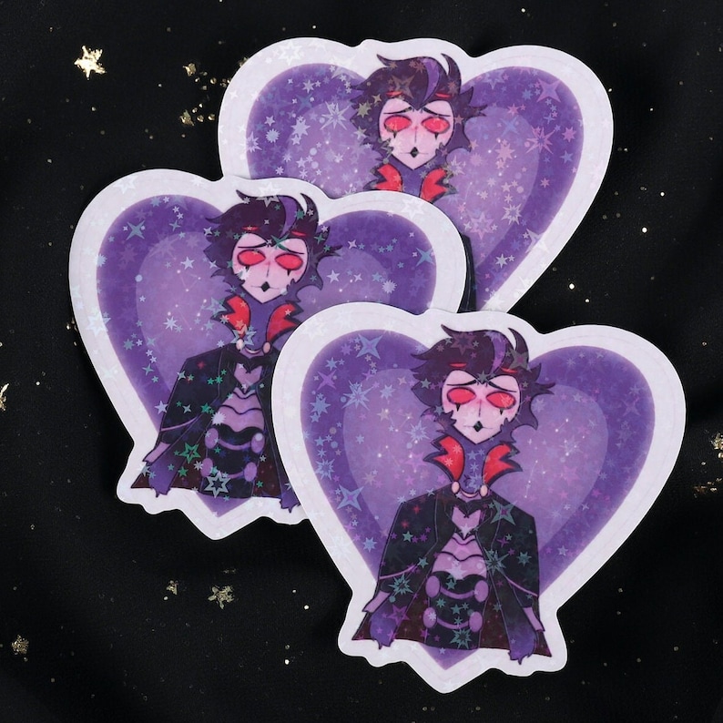 Helluva Boss Stolas Heart Sticker 3 Glitter Stars - Etsy