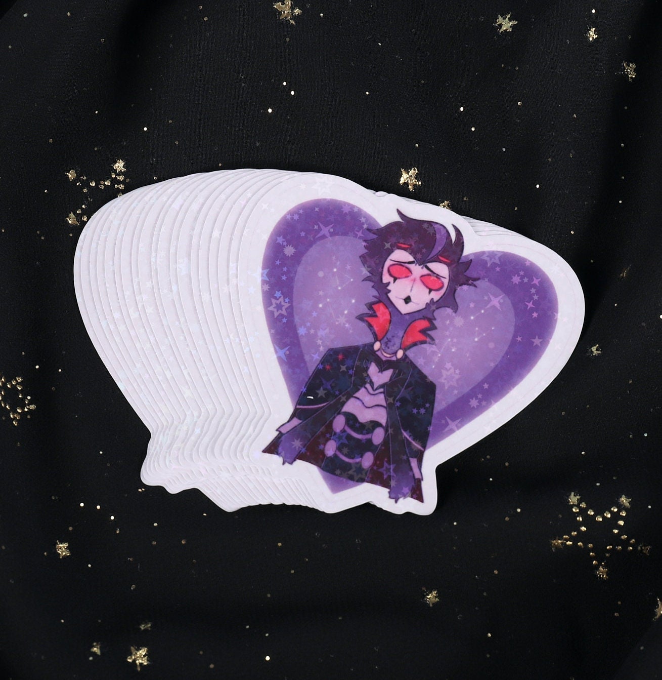 Helluva Boss Stolas Heart Sticker 3 Glitter Stars - Etsy