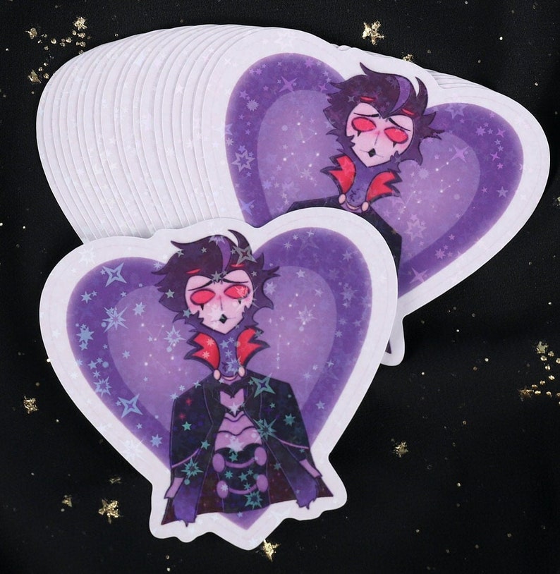Helluva Boss Stolas Heart Sticker 3 Glitter Stars - Etsy