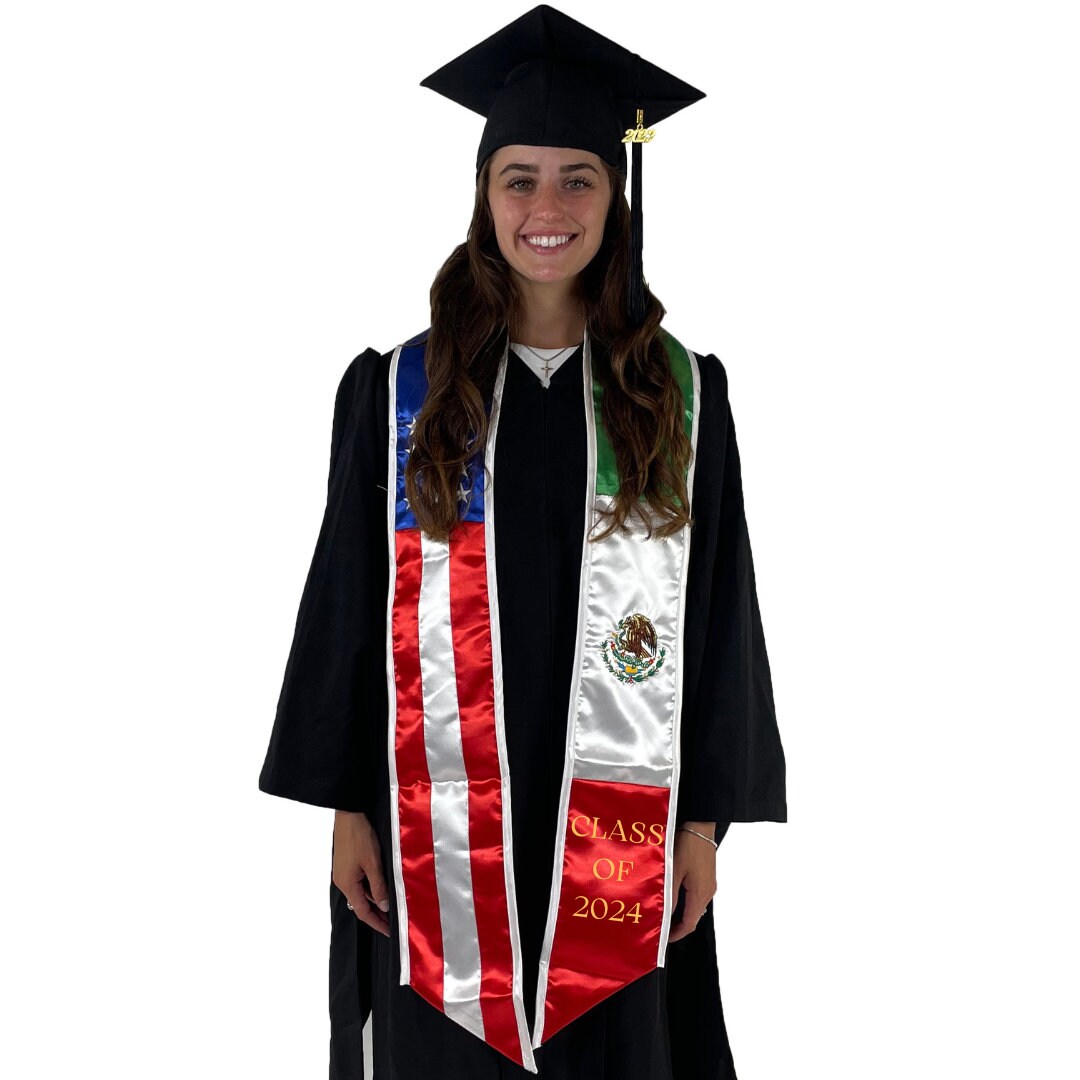 Mexico Graduation Stole Mexican American Sash Graduación Estola College ...