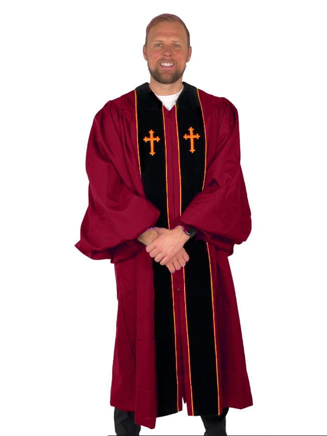 Doctor of Divinity Clergy Robe: Embroidered Pulpit Attire for Ministers ...