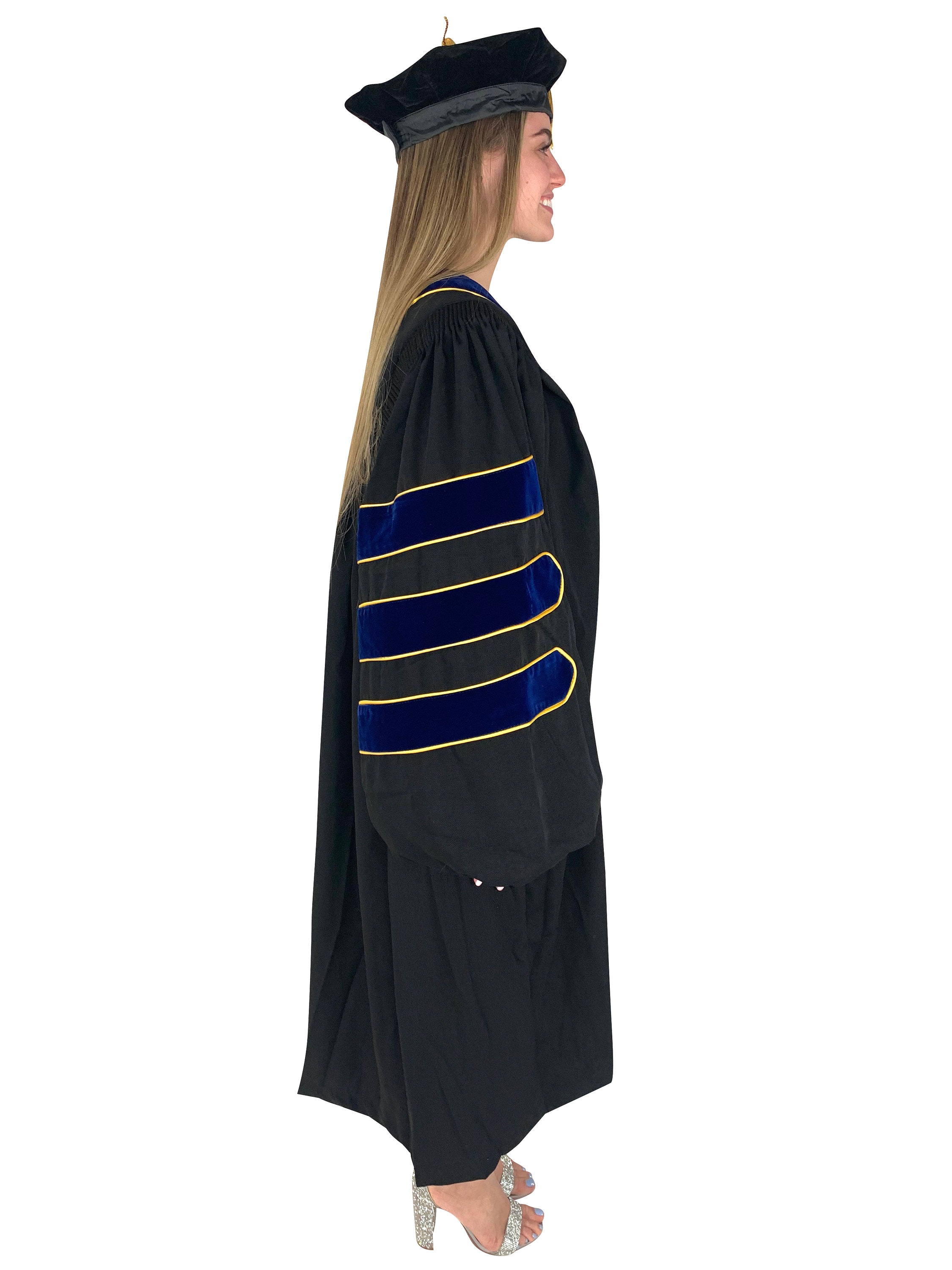 Phd Blue Doctoral Gown and Tam Deluxe Graduation Set Graduate Attire ...