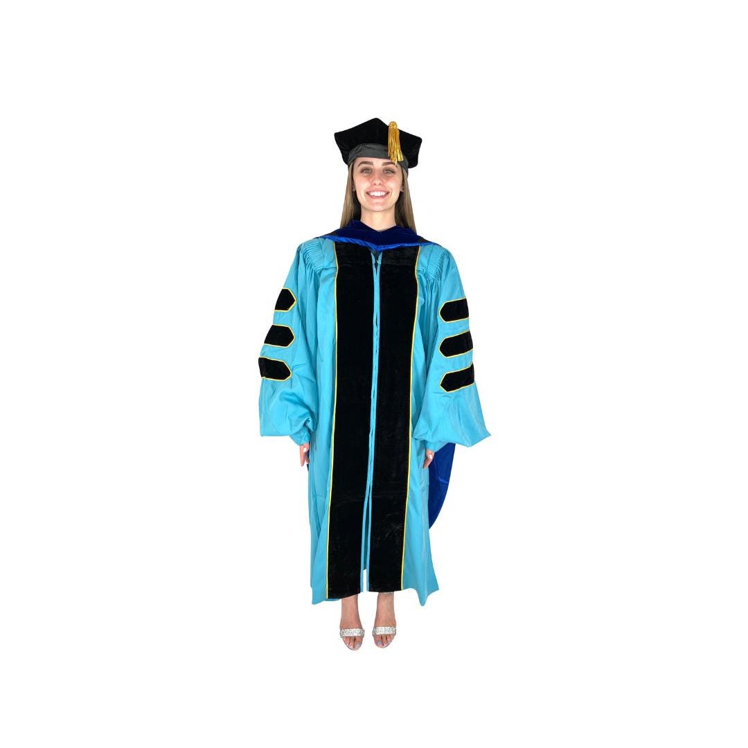 Light Blue Doctoral Gown, Hood, and Tam Set, Academic Attire for Ed.d ...