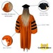 Orange Doctoral Gown and Tam Deluxe Graduation Set Phd Graduate Attire ...