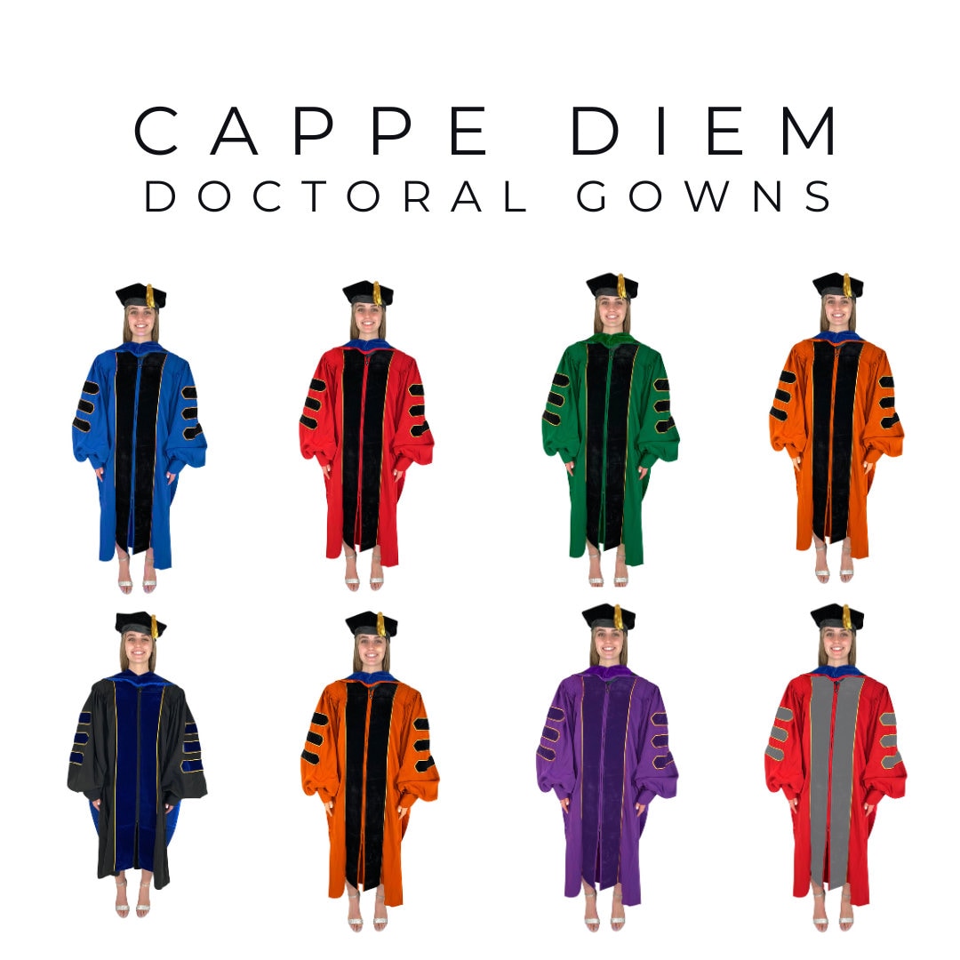 Phd Blue Doctoral Gown and Tam Deluxe Graduation Set Graduate Attire ...