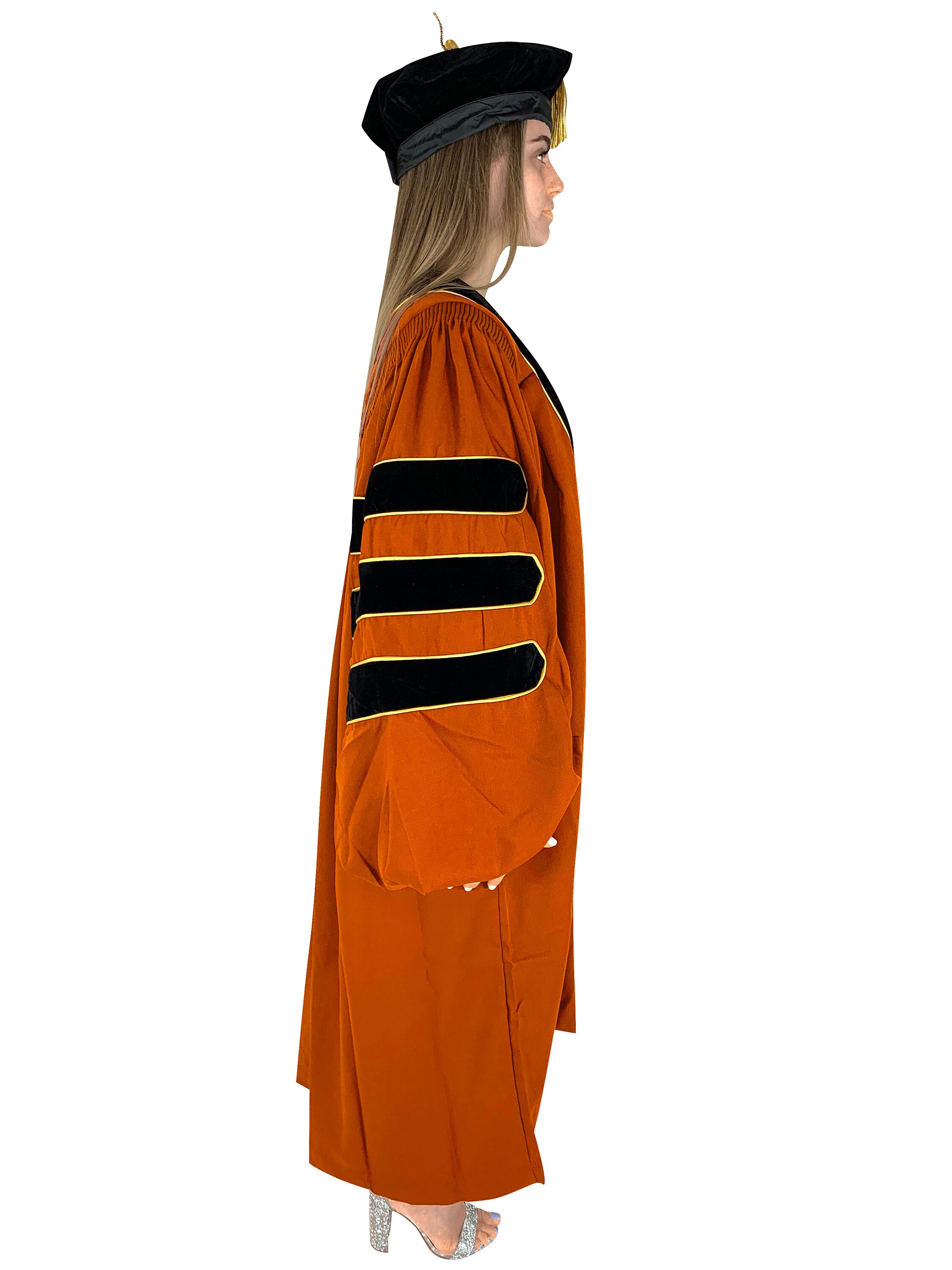 Orange Doctoral Gown and Tam Deluxe Graduation Set | Phd Graduate ...