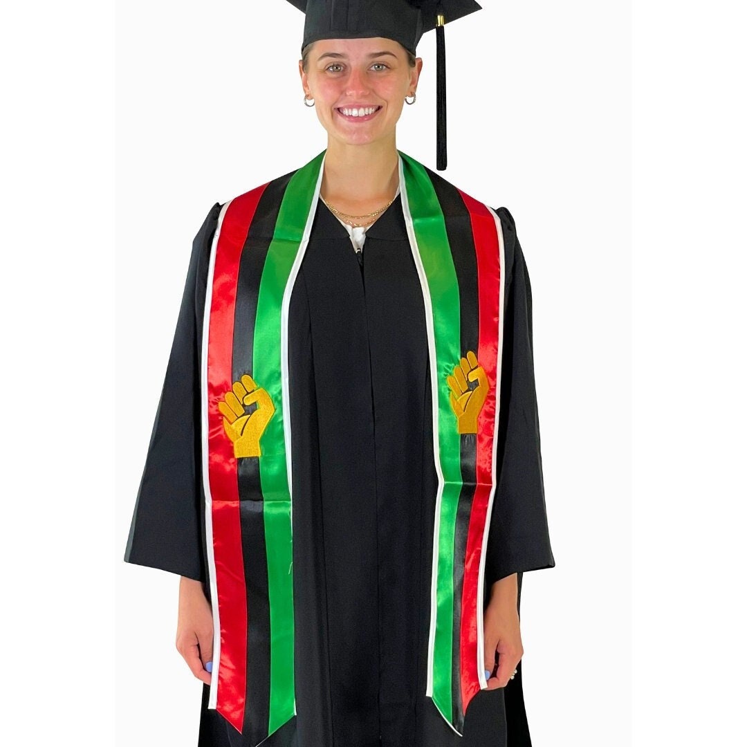 Pan African BLM Fist Graduation Stole | Black Lives Matter Graduation ...