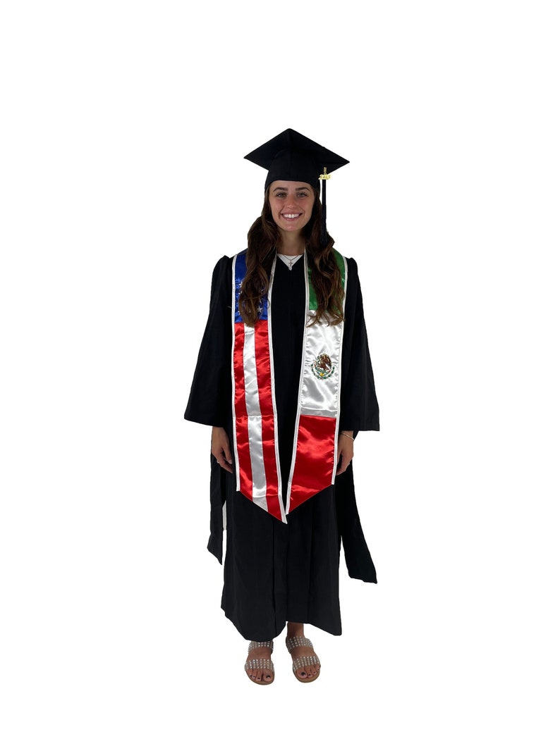 Cappe Diem Two Flag Graduation Sash Stole USA International Class of ...