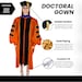 Orange Doctoral Gown and Tam Deluxe Graduation Set Phd Graduate Attire ...