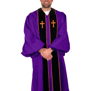Doctor of Divinity Clergy Robe: Embroidered Pulpit Attire for Ministers ...