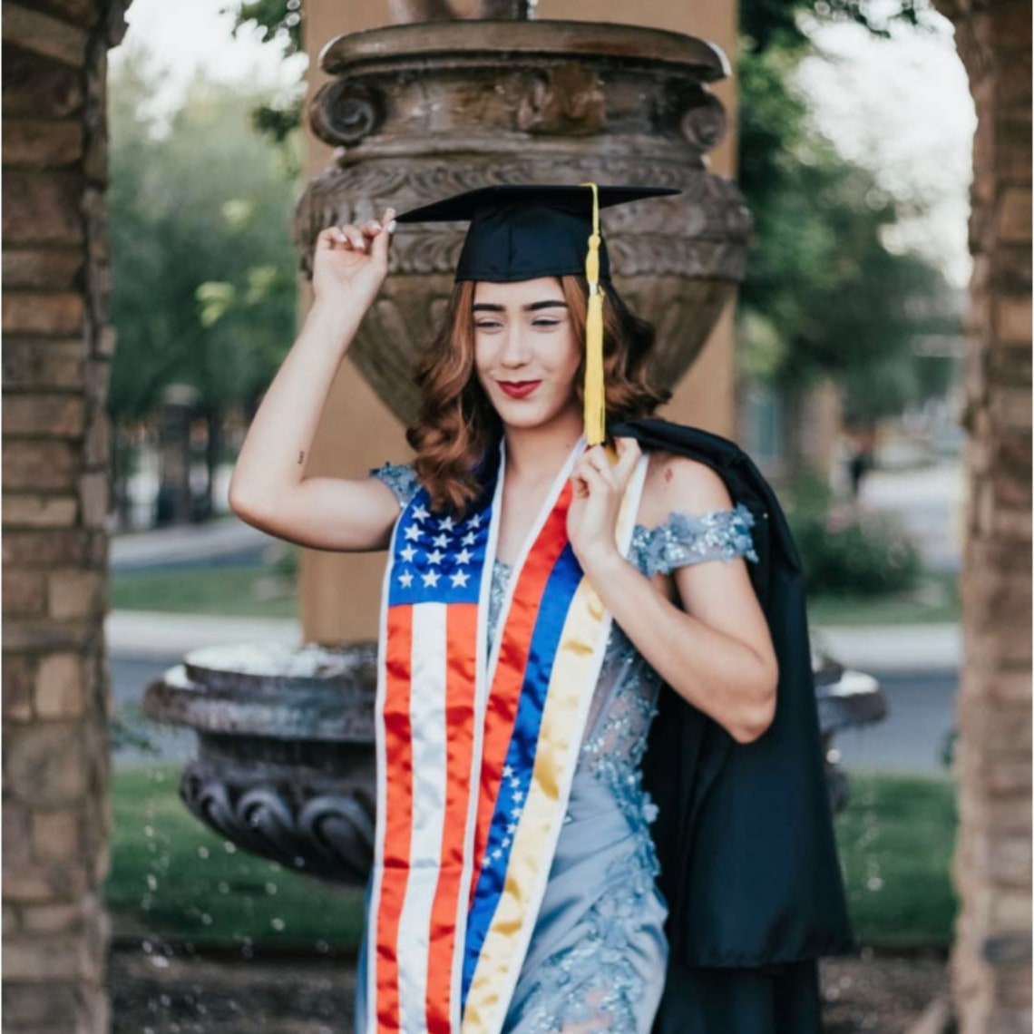 Cappe Diem Two Flag Graduation Sash Stole USA International Class of ...