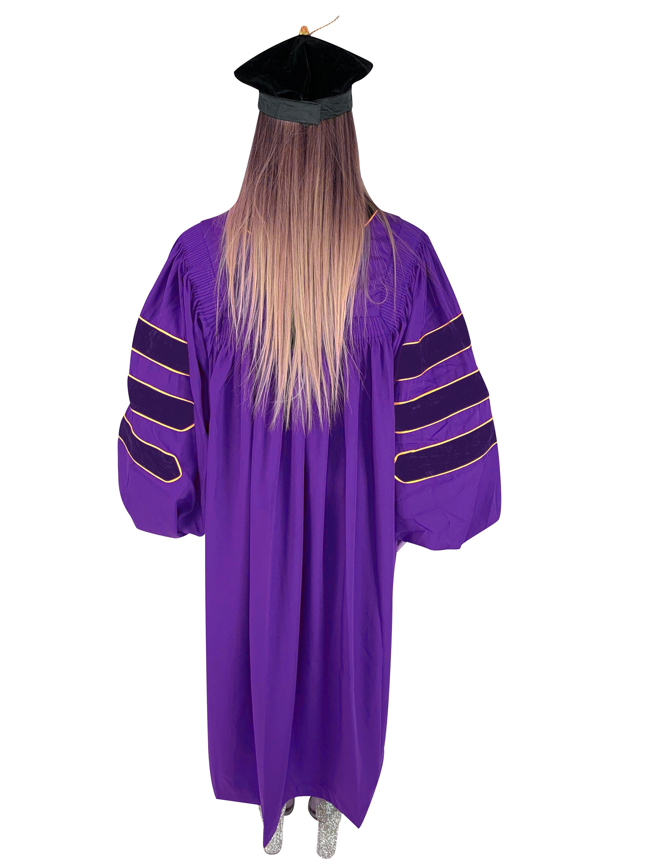 Purple Doctoral Gown and Tam Deluxe Graduation Set Graduate Attire for ...