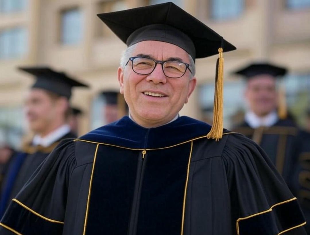 Classic Black Doctoral Gown, Hood and Tam Deluxe Graduation Set ...