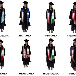 Custom Graduation Stole With Name and Text International 50+ Country ...