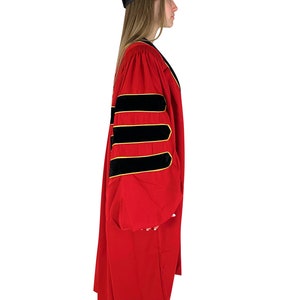 Red Doctoral Gown and Tam Deluxe Graduation Set | Graduate Attire for ...