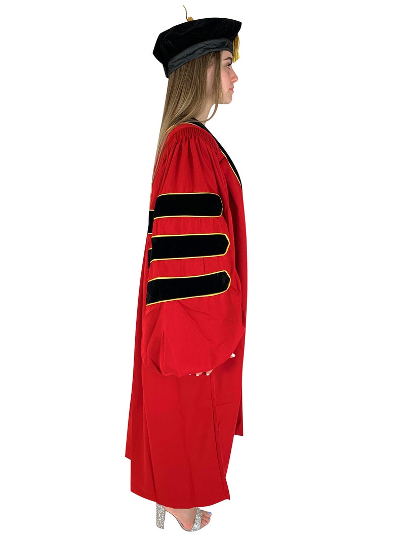 Red Doctoral Gown and Tam Deluxe Graduation Set | Graduate Attire for ...