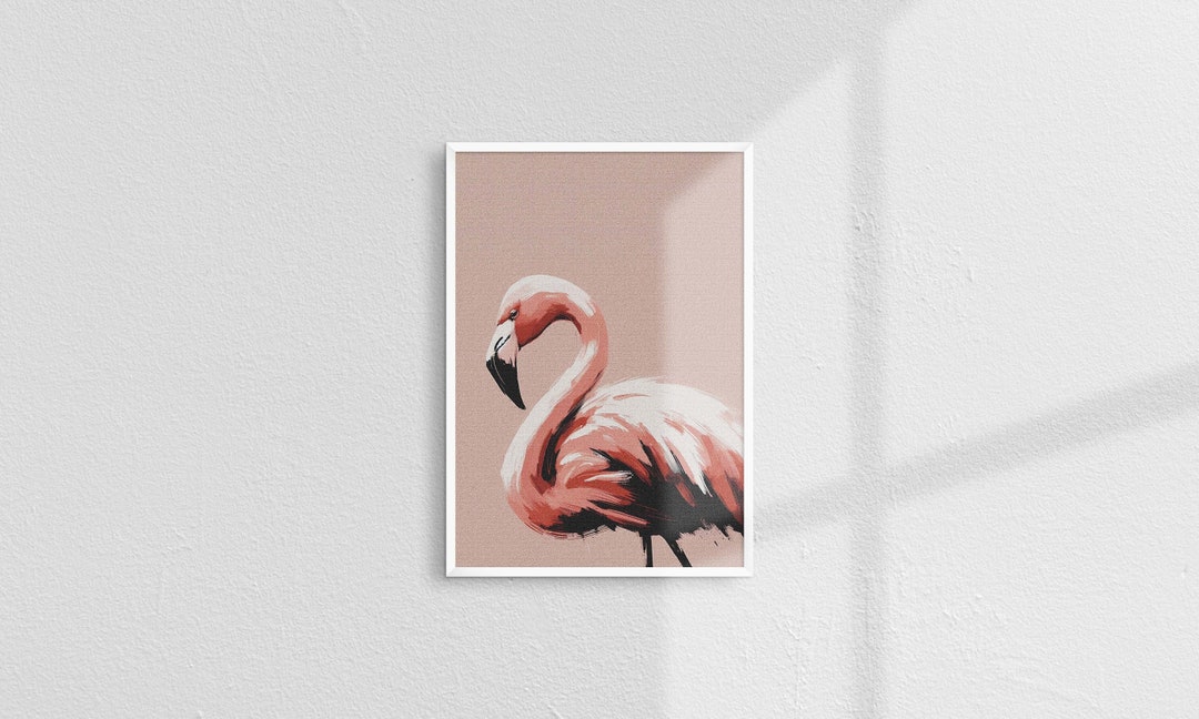 Flamingo Wall Art, Flamingo Acrylic Painting, Modern Flamingo Art ...