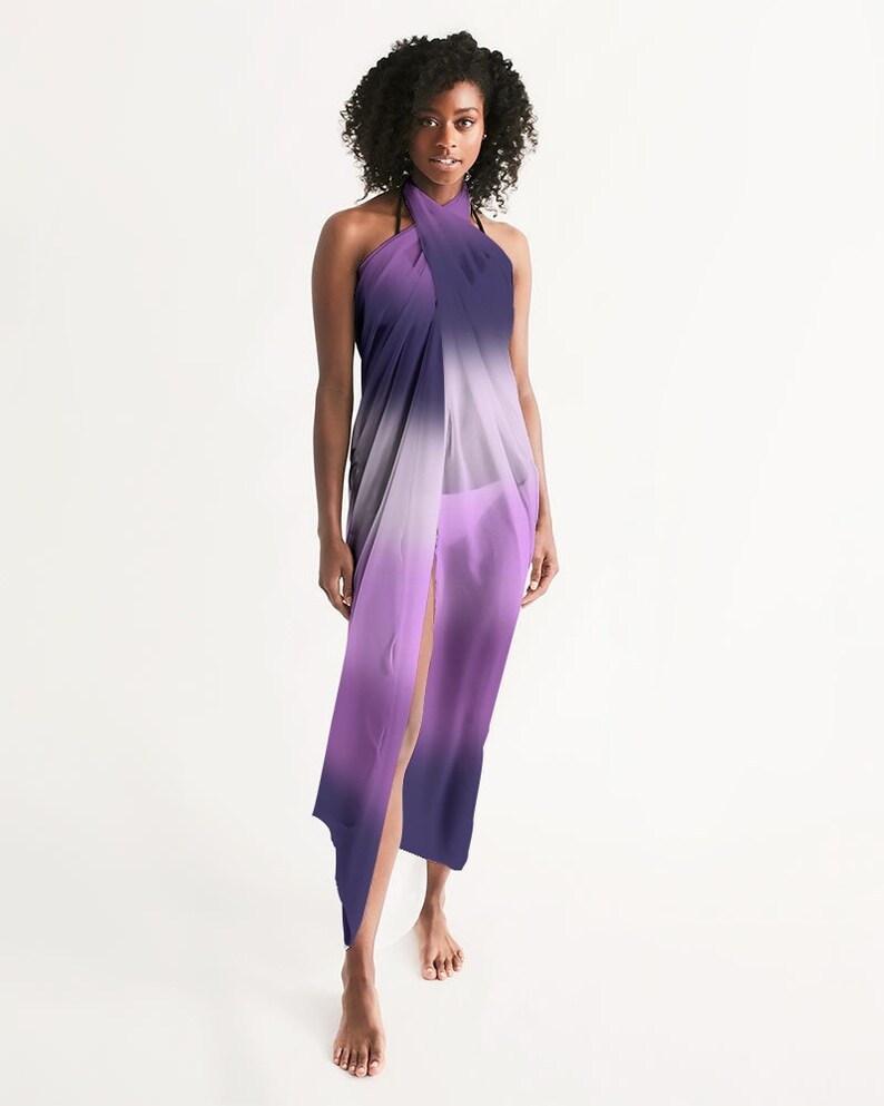 PURPLE BEACH COVERUP - Sarongs for Women - Sheer Summer Bikini Coverup ...