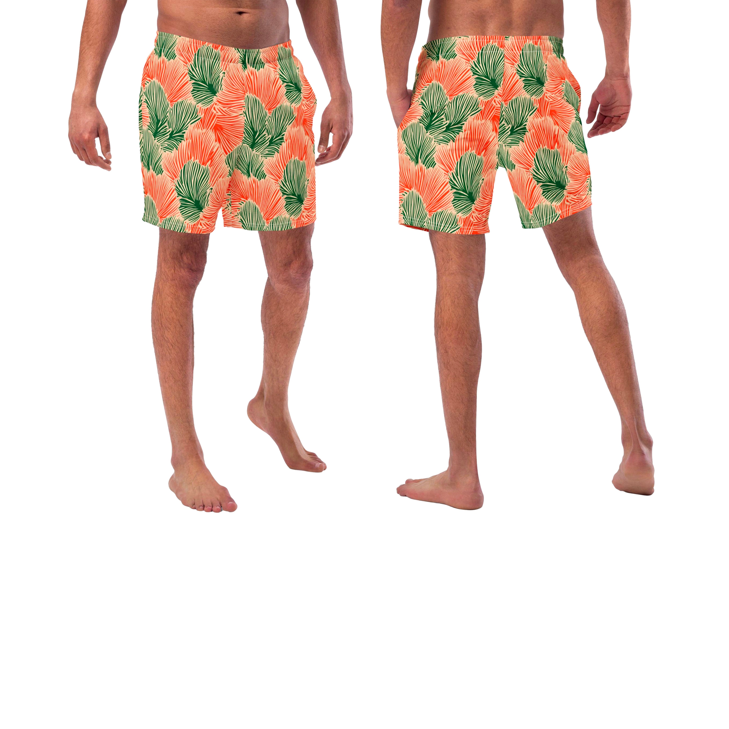 Matching Swimsuits for Couples His and Hers Swimwear Tropical Green and ...