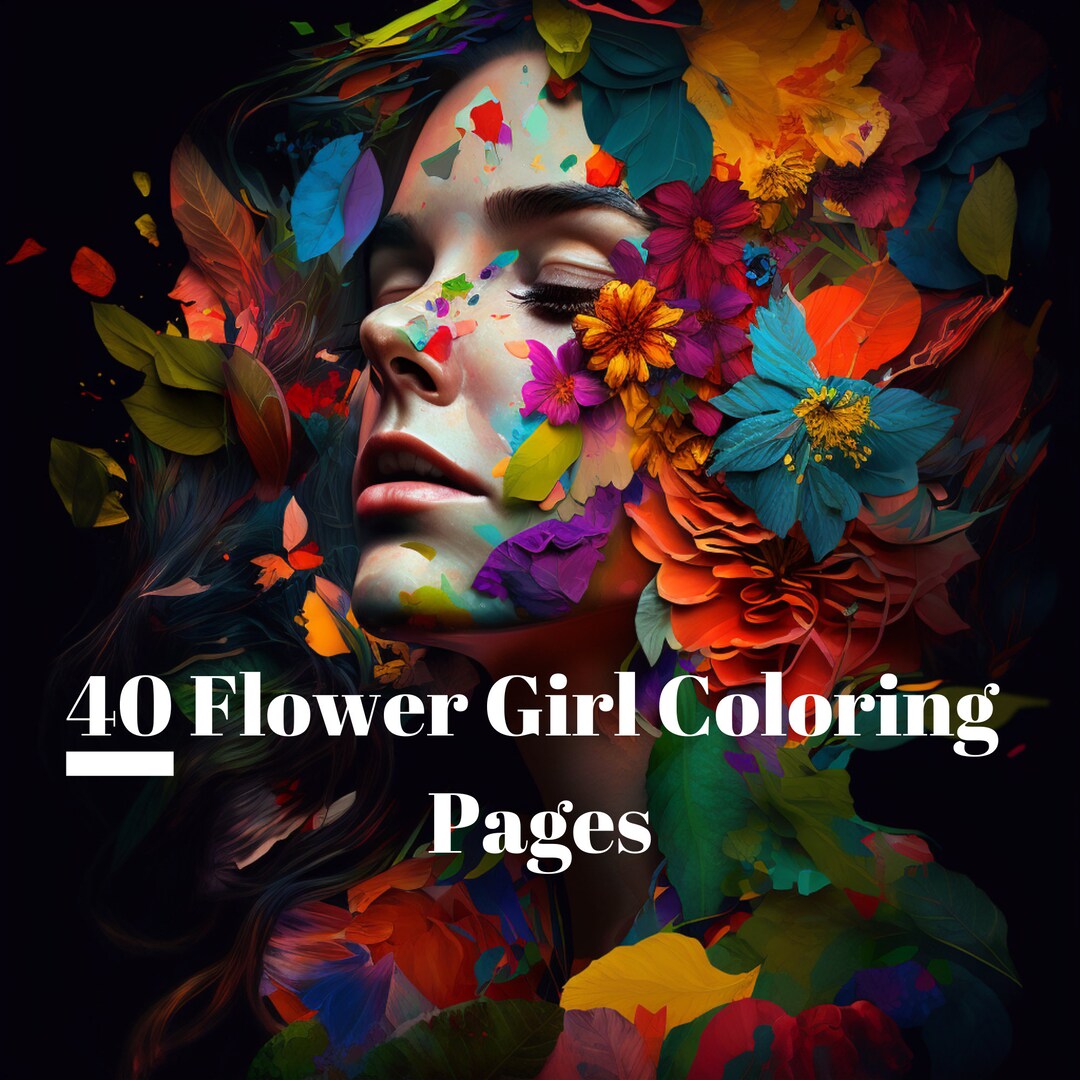 Blossoming Beauties: A 40 Page Flower Girl Coloring Book for Adults and ...