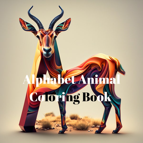 Animal Alphabet Colouring Book - Etsy