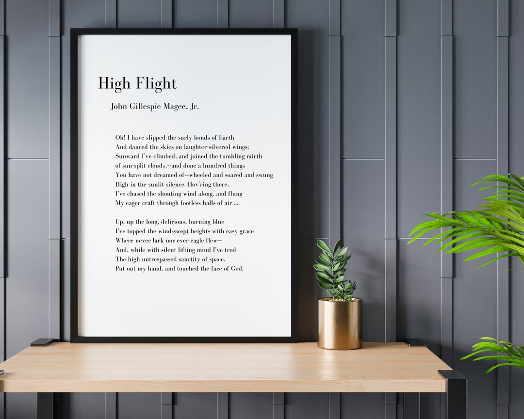 High Flight by John Gillespie Magee, Jr. - Poetry Printable - Etsy
