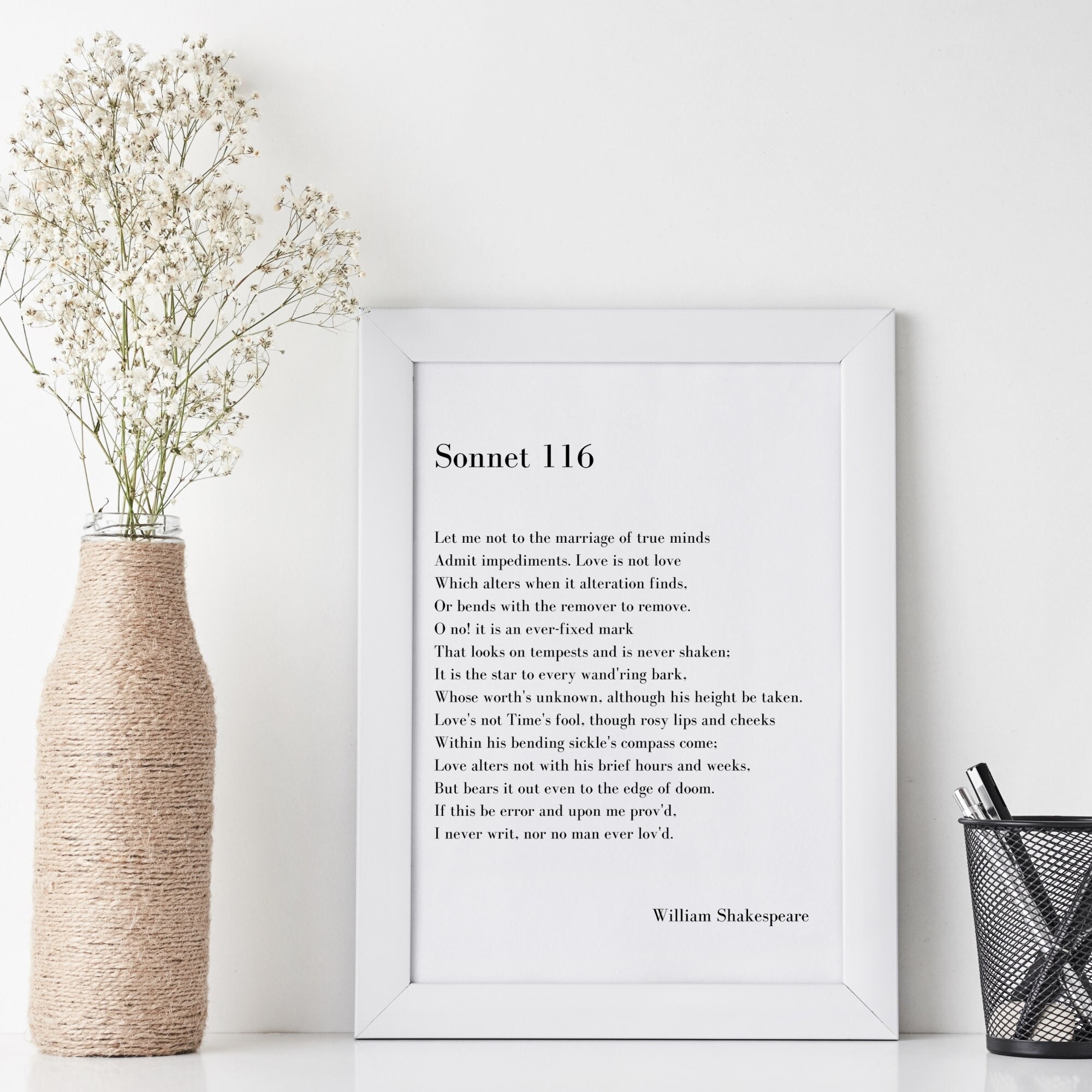 Sonnet 116 by William Shakespeare - Printable Poetry, Digital Download ...
