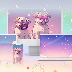Kawaii Wallpaper X Rave Pugs Desktop Tablet Phone Mobile iPad iPhone ...