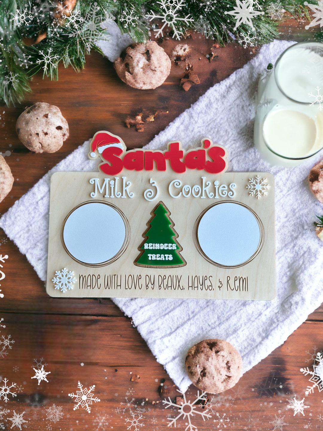 Santa Treat Tray/reindeer Snacks/santas Milk and Cookies/santas Snack ...