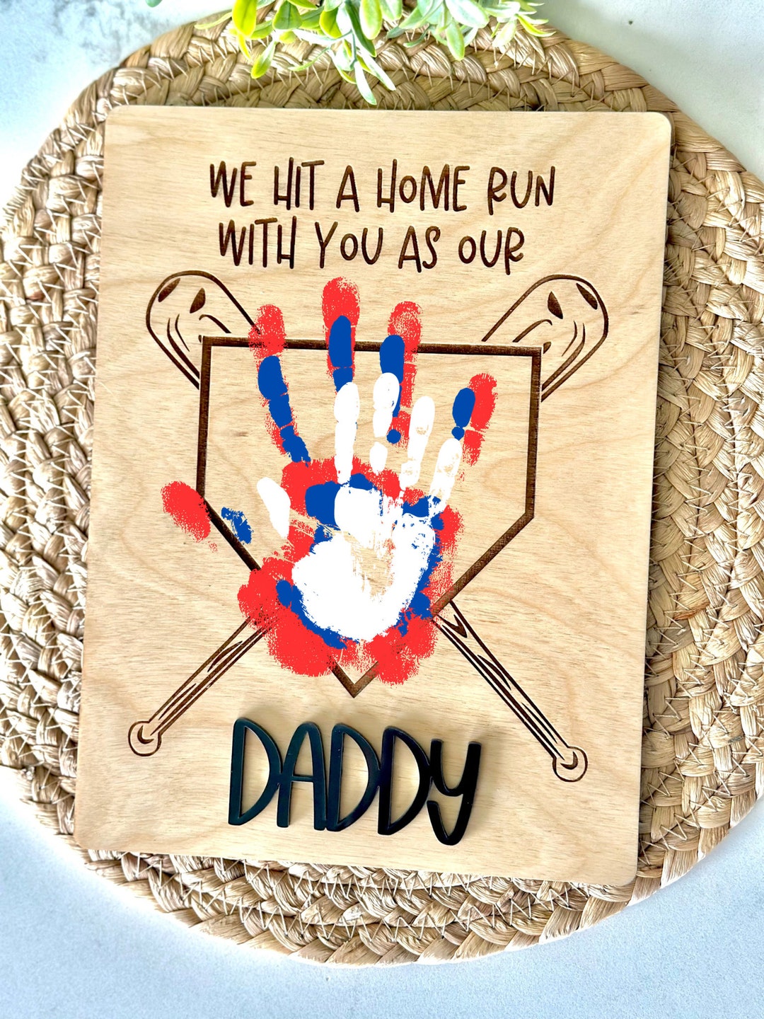 Baseball Handprint Sign | Fathers Day Sign | Gift for Him | DIY Gift ...