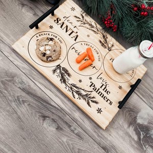 Personalized Santa Cookie Plate, Cookie Tray, Cookies and Milk, Cookie ...