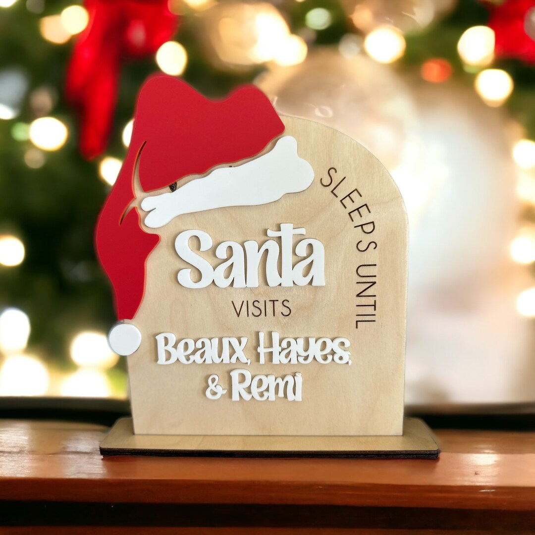 Santa Countdown/christmas Countdown/sleeps Until Santa/personalized/dry ...