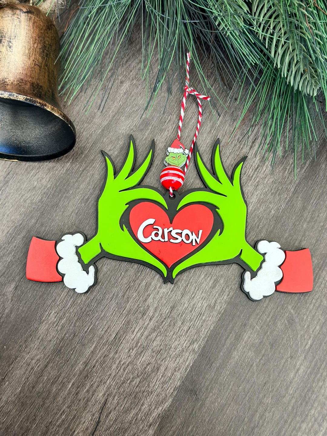 Grinch Inspired Stocking Tag/christmas Tag/name Tag/mean One Tags - Etsy