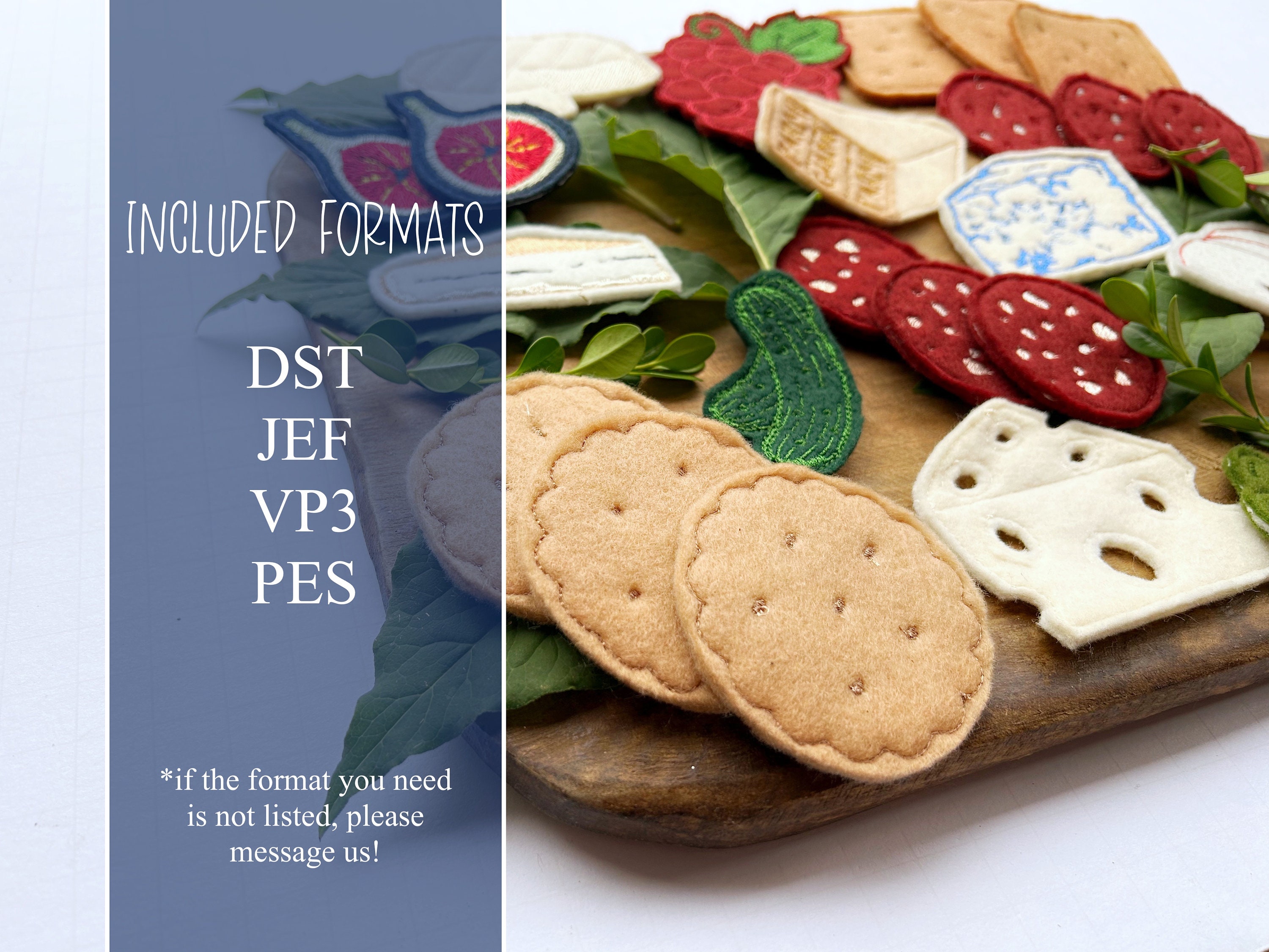 Embroidery FILES ITH Felt Charcuterie Set, Felt ITH Set, Felt Cheese ...