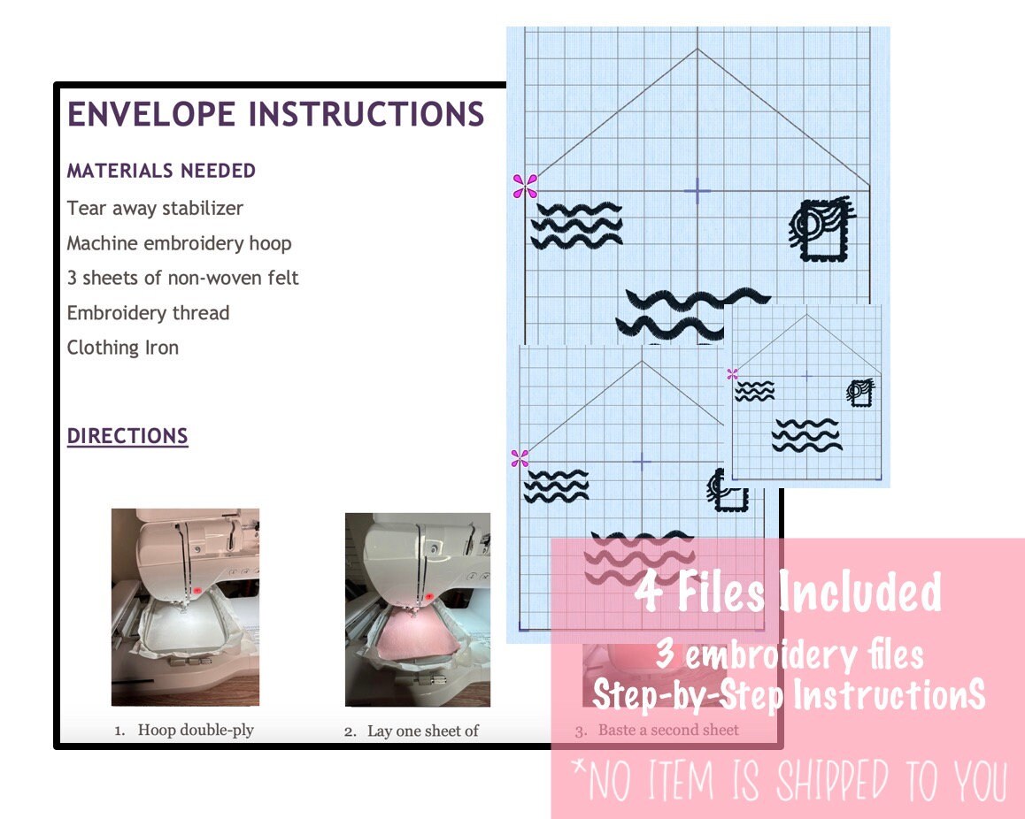 Embroidery FILES ITH Envelope, Felt ITH Mail, Felt Envelope, Machine ...