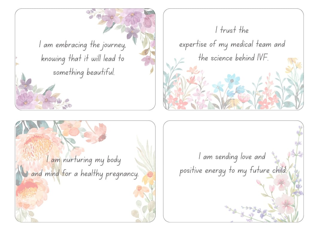 Empowering IVF Affirmation Cards - Printable PDF for Positive Fertility ...