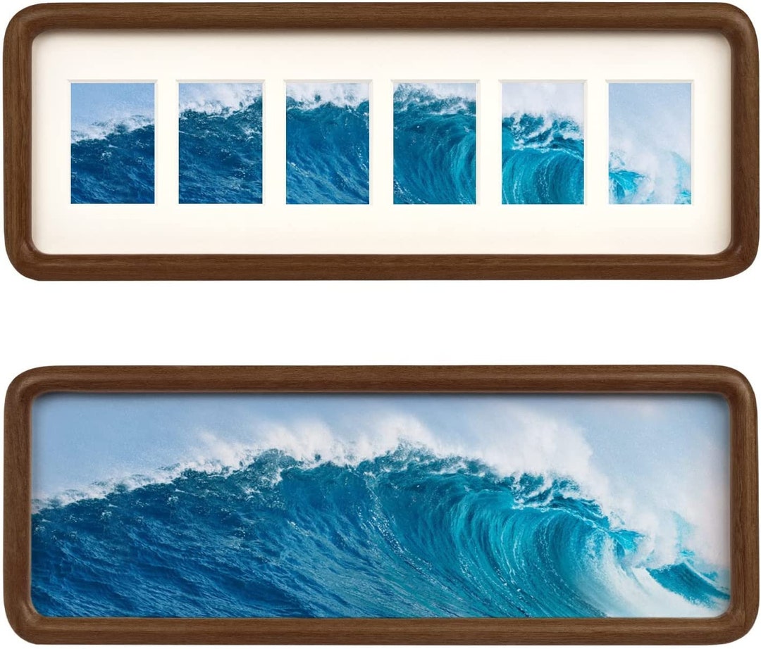 Solid Wood Collage Picture Frame Multi Openings Photo Frame 4x12 / 4x16 ...